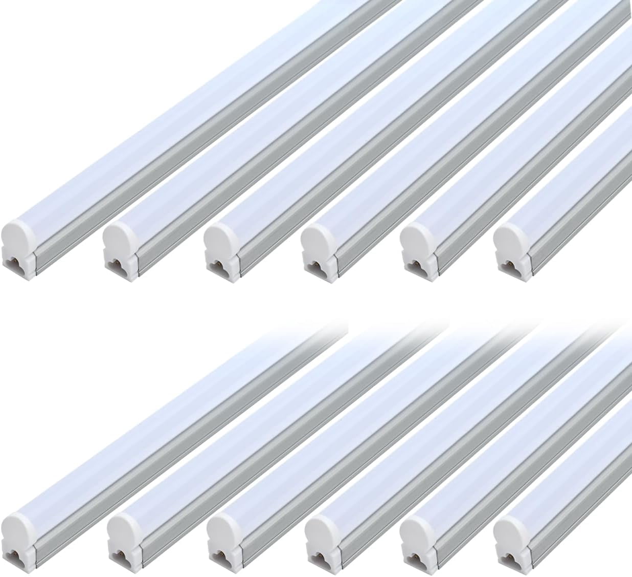 6 Pack T5 Integrated Single Fixture, 4FT 20W Linkable LED Shop Light ...