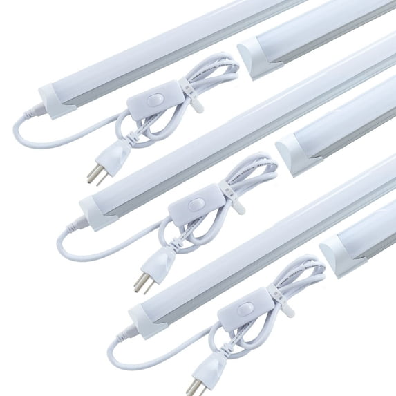 6 Pack T8 LED Shop Light 4FT 24W 6000K Daylight White Linkable LED ...