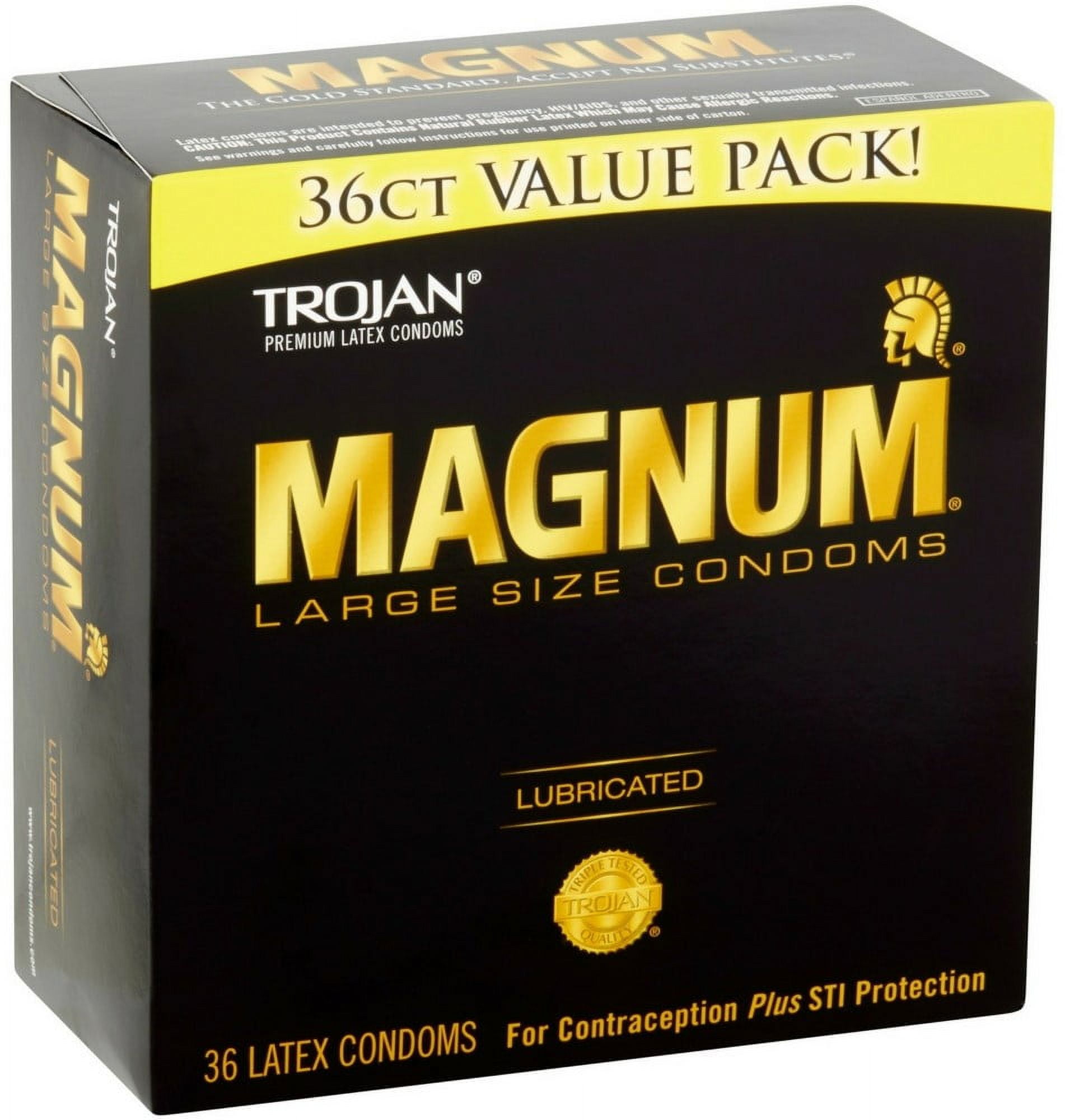 6 Pack - TROJAN Magnum Lubricated Latex Large Size Condoms, 36 ea ...