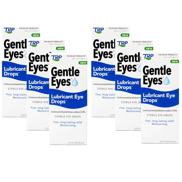 6 Pack - TRP Gentle Eyes Lubricant Eye Drops, Fast Long Lasting Relief ...