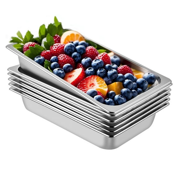 6 Pack Table Pans 20.9 x 12.8 x 3.9 Inch Deep Table Pan Full Size 13L ...
