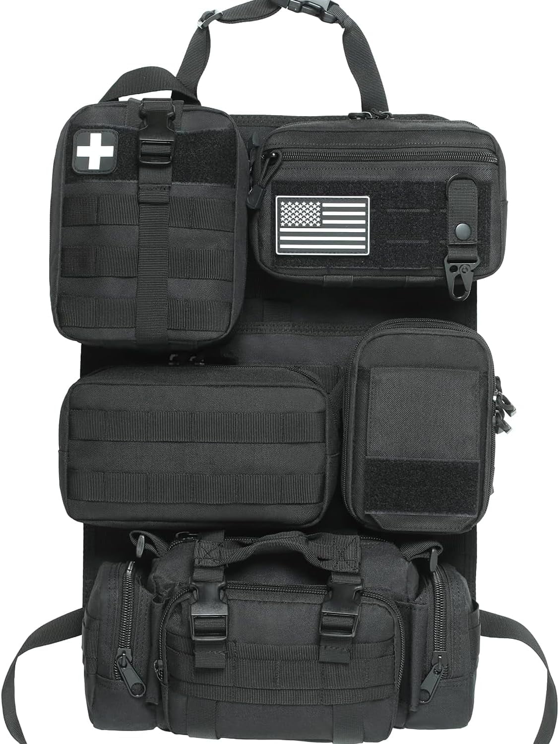 6 Pack Tactical Molle Car Seat Back Organizer - Tactical Vehicle Panel ...