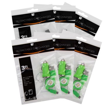 4 Pack Tangle-Free Retractable Micro USB Retractable Micro USB and Sync ...