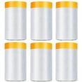 6 Pack Tape and Drape, 1.8X62.3 Ft Pre-Taped Masking Film for Auto ...