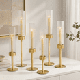 6 Pack Taper Hurricane Candle Holders With Weighted Metal Bases For ...