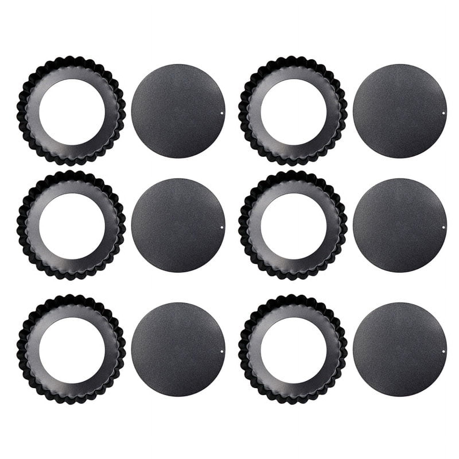 6 Pack Tart Tins with Loose Base, 4 inch Removable Bottom Non Stick ...