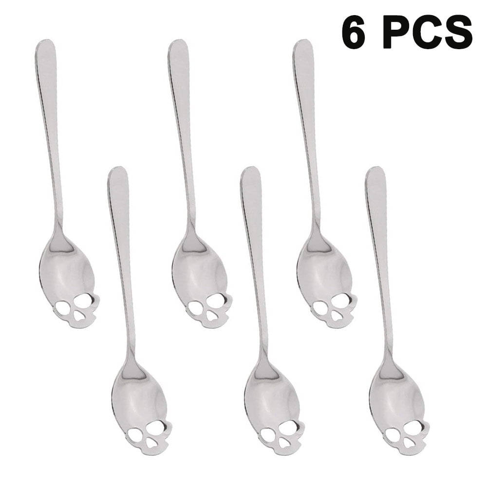 6-Pack Teaspoons Skull Spoon Stainless Steel Teaspoons, Sugar, Coffee ...
