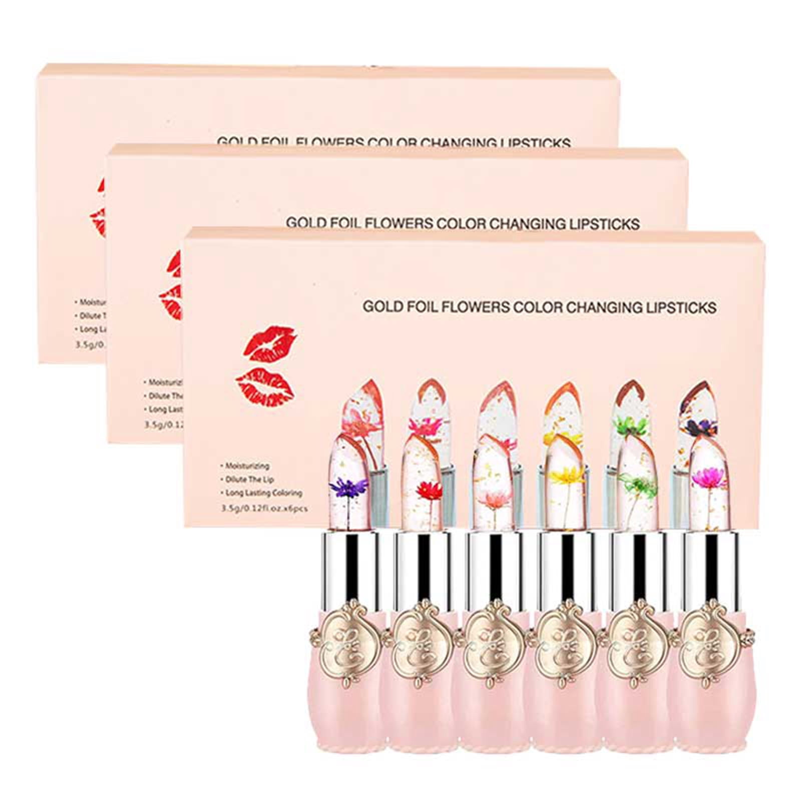 6-Pack Temperature-Changing Flower Jelly Lipstick - 180g - Walmart.com
