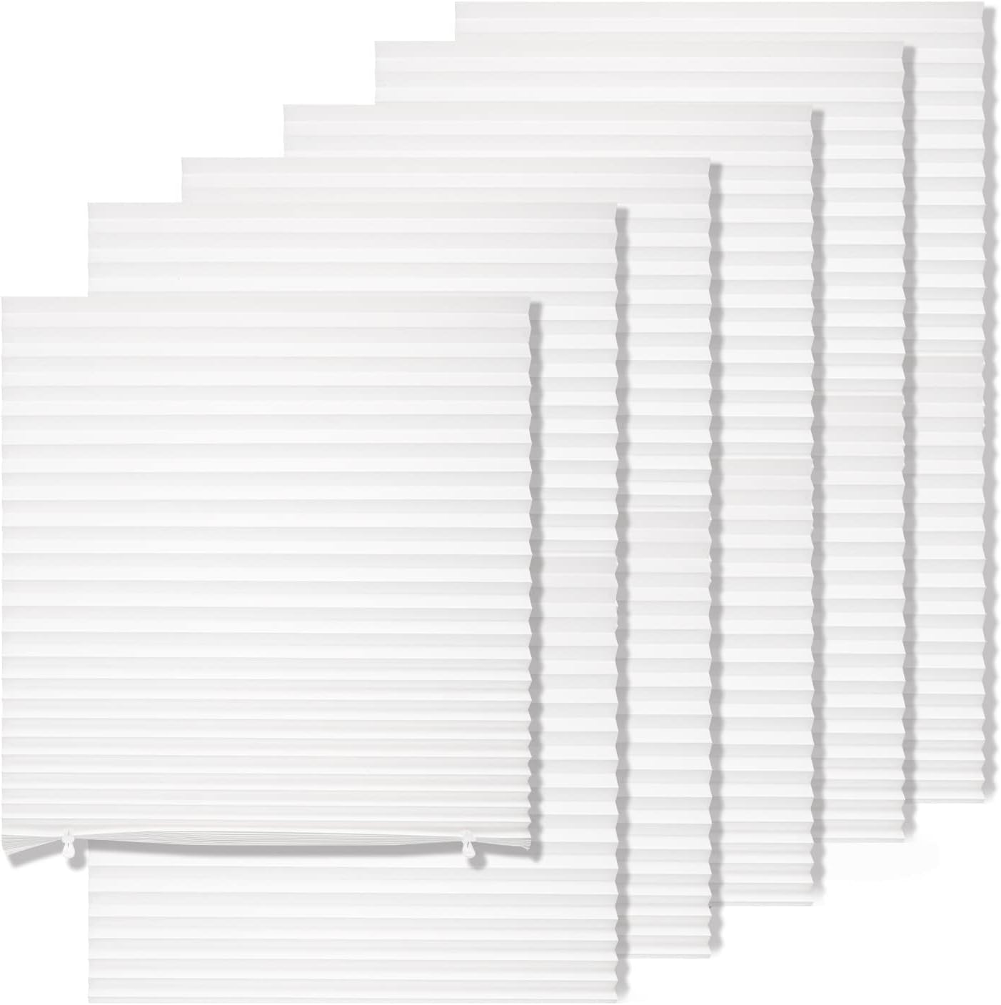 6 Pack Temporary Light Filtering Paper Shades for Windows,Paper Pleated ...