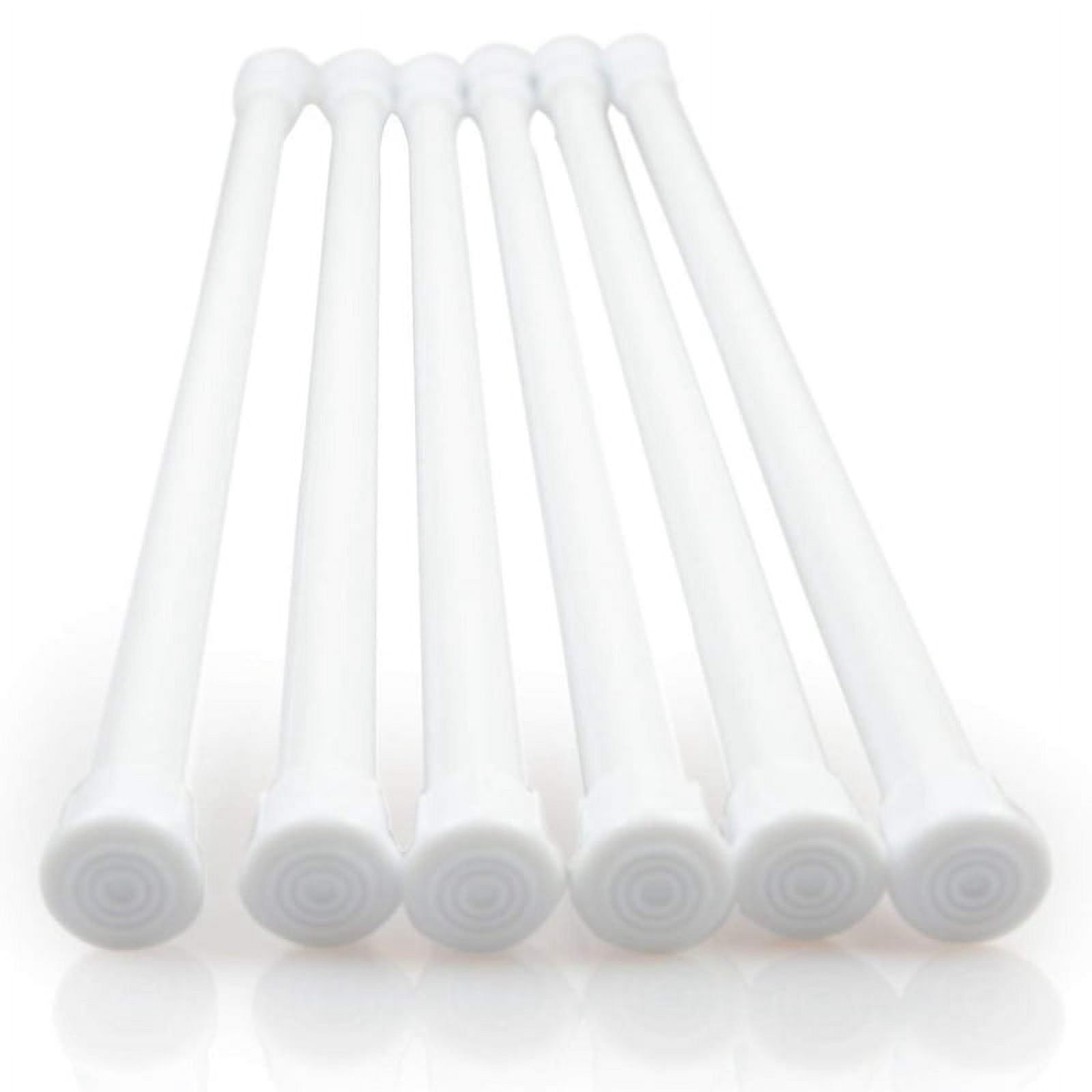 6 Pack Tension Rods, Adjustable Spring Steel Cupboard Bars Rod Curtain ...