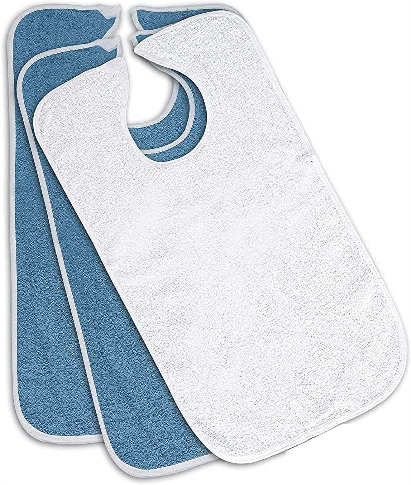 6 Pack - Terry Cloth Adult Bibs / Senior Meal Time Clothing Protector w ...