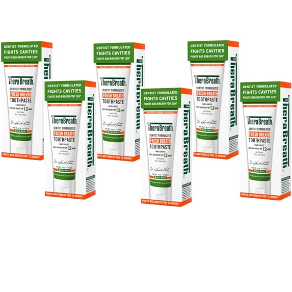 TheraBreath Fluoride-Free Toothpaste, Mild Mint, Fights Bad Breath, 4 ...