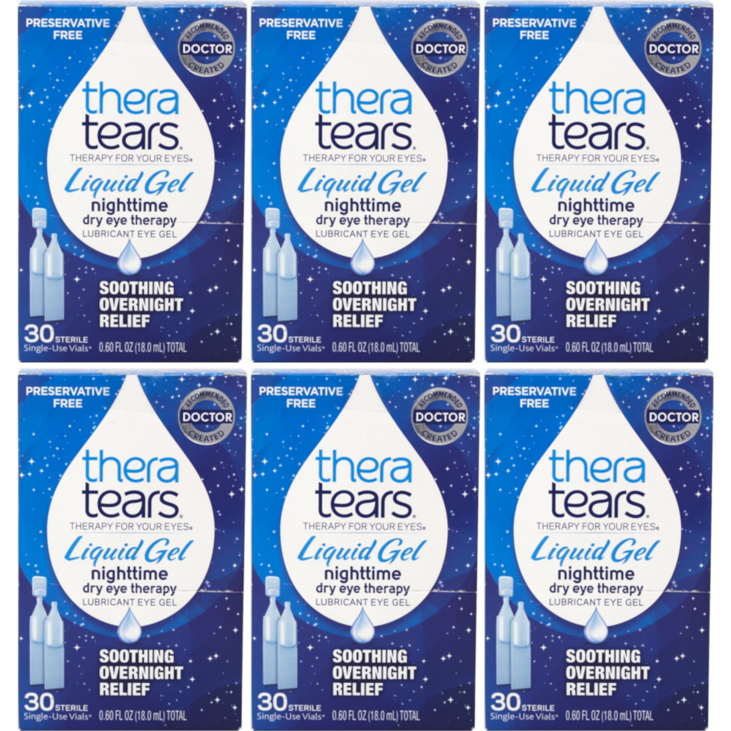 TheraTears Liquid Gel Nighttime Dry Eye Therapy, Single-Use Containers ...