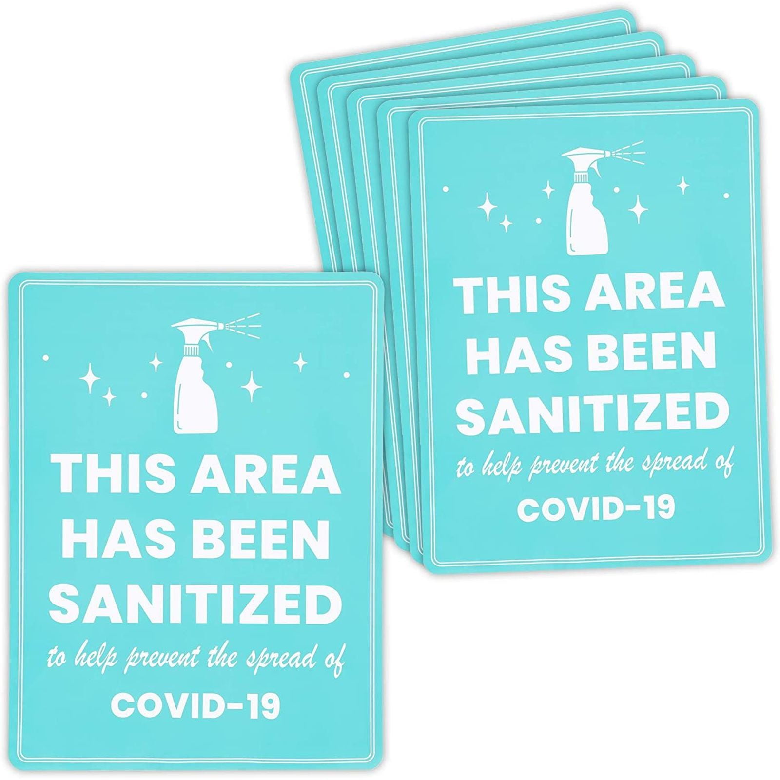 6 Pack This Area has been Sanitized Sign, Covid Wall Decor for ...