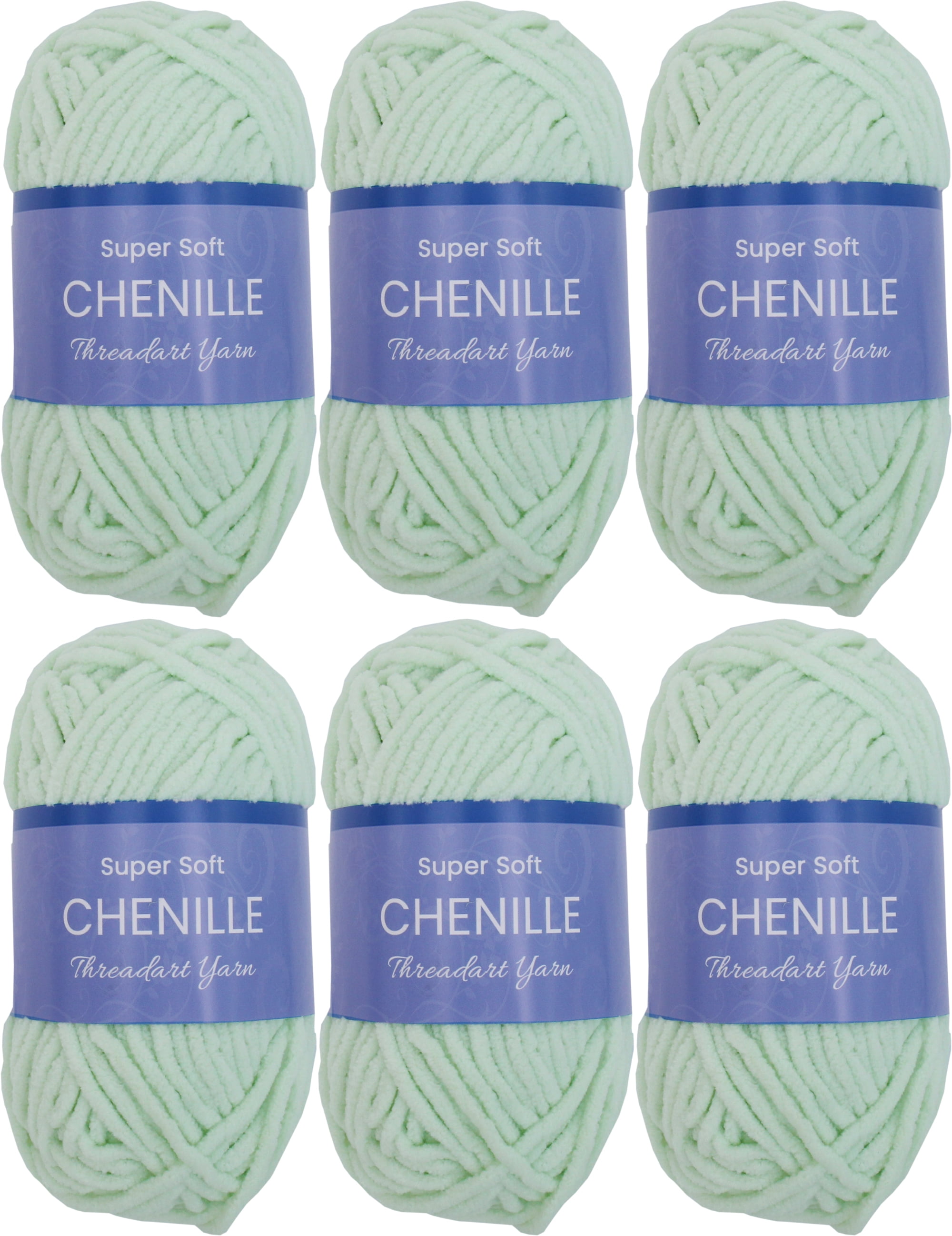 6 Pack ThreadArt Chenille Yarn for Crocheting, Knitting, Amigurumi ...