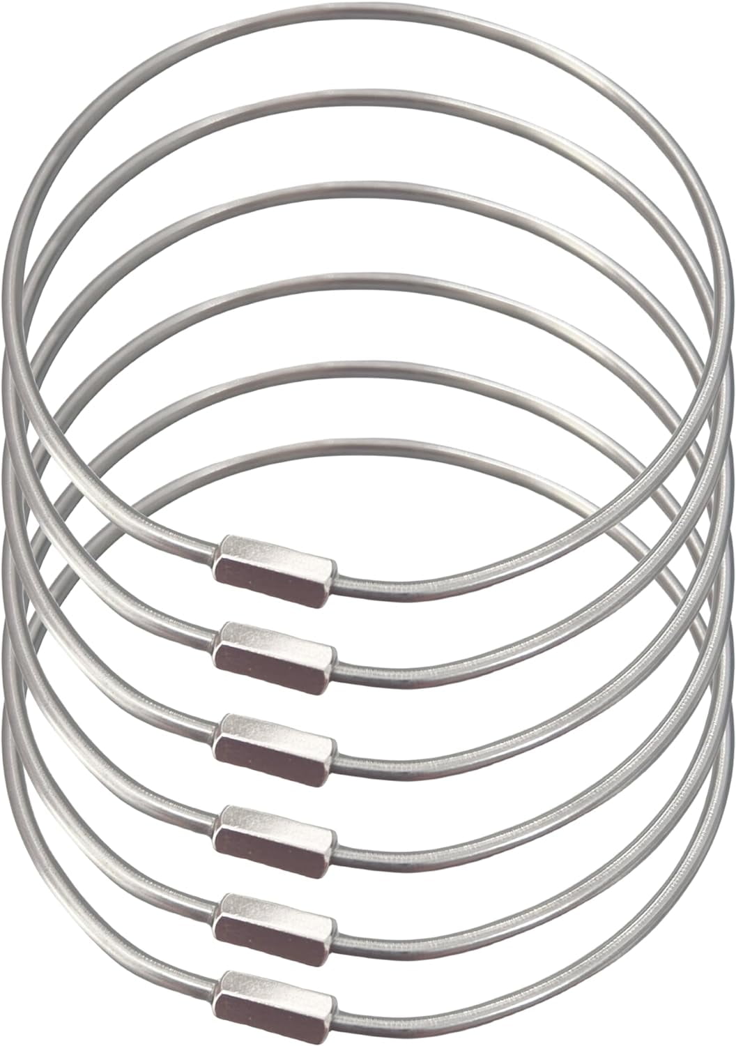 6 Pack Threaded Locking Key Rings (Diameter 3''), Stainless Steel Screw ...