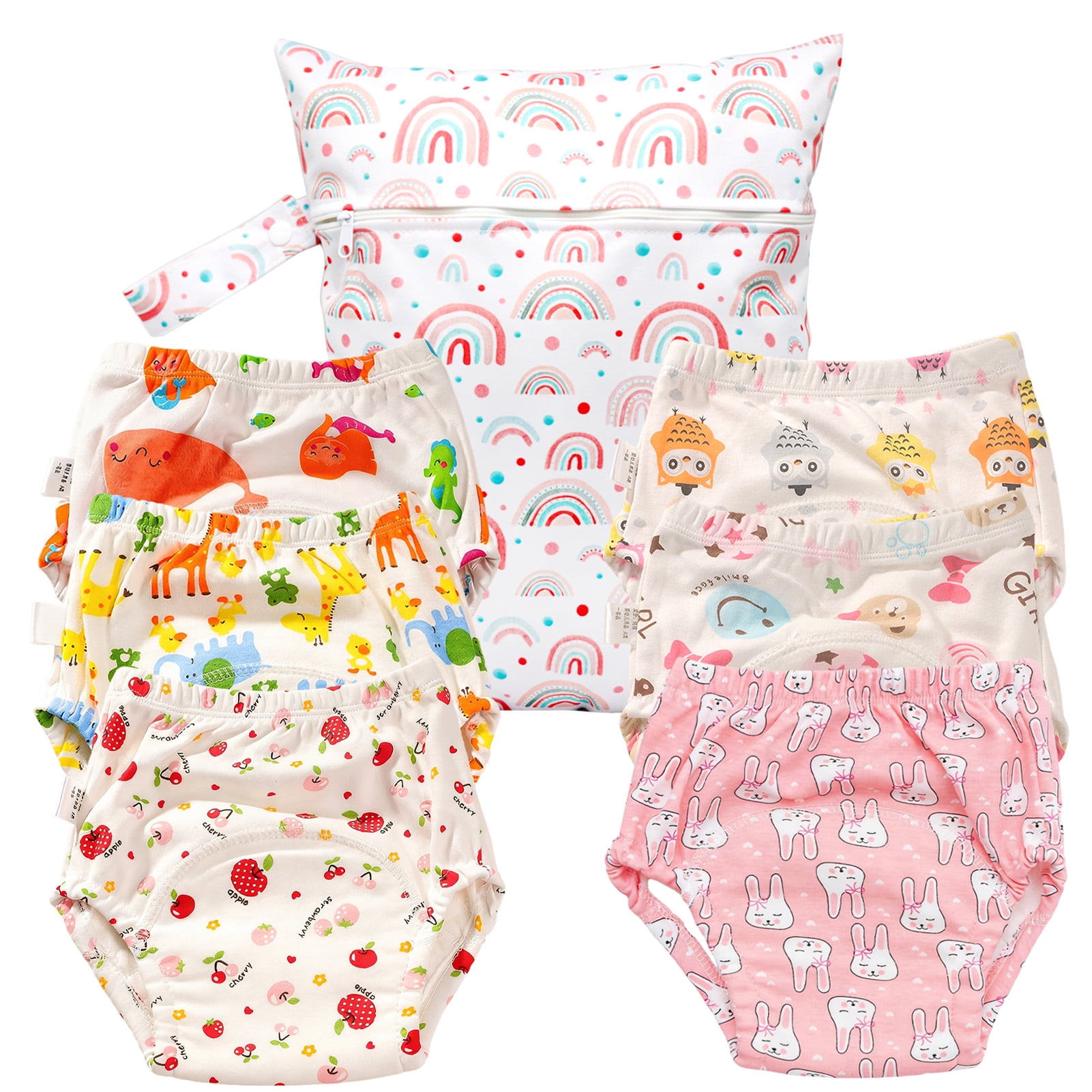 6 Pack Toddler Potty Training Pants - 100% Cotton Soft Absorbent ...