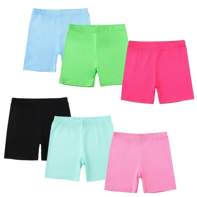 6 Pack Toddlers Girls Shorts Kids Cotton Dance Shorts Bike Short ...