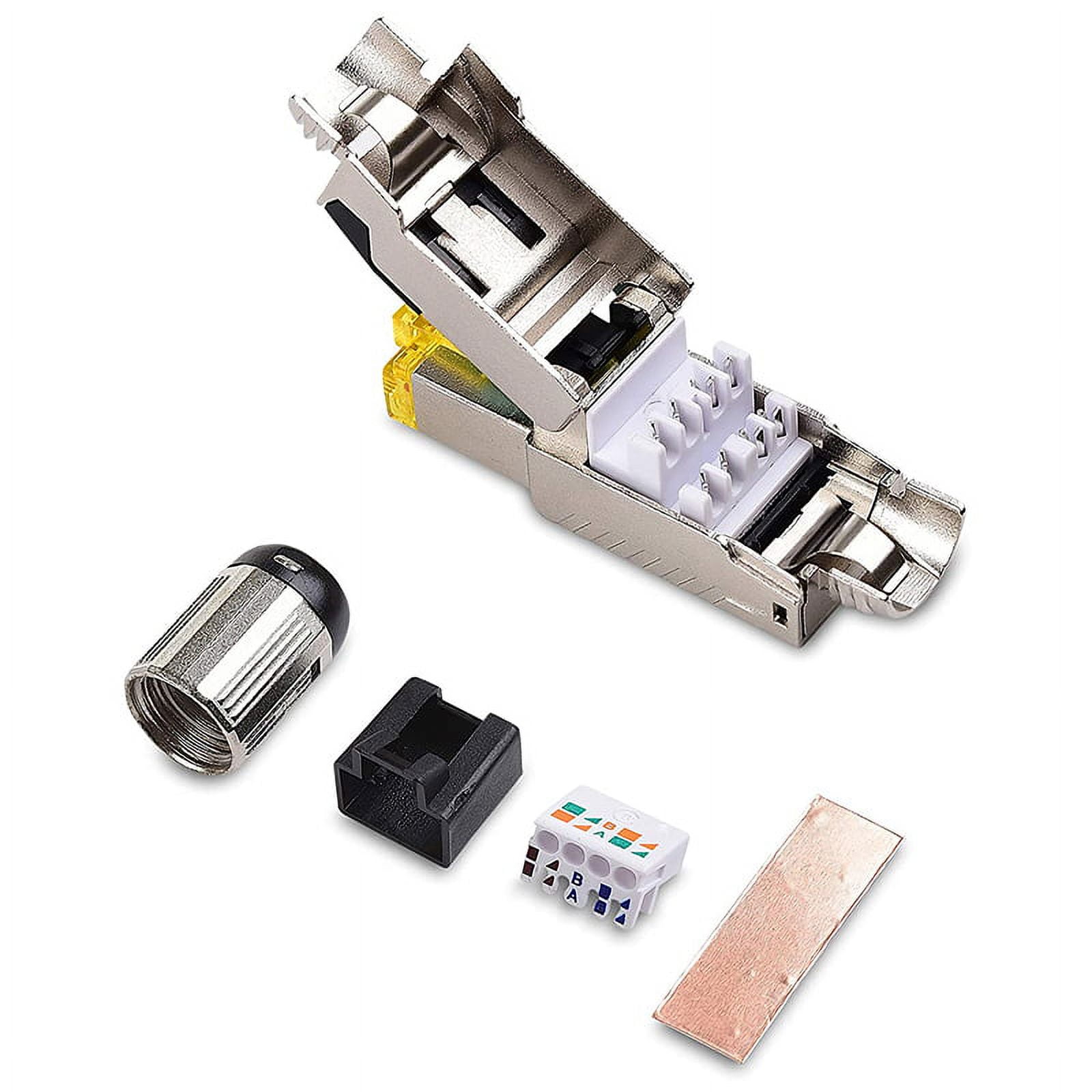 6-Pack Tool Free Shielded RJ45 Cat 8, Cat8 Field Termination Plug, Cat8 ...