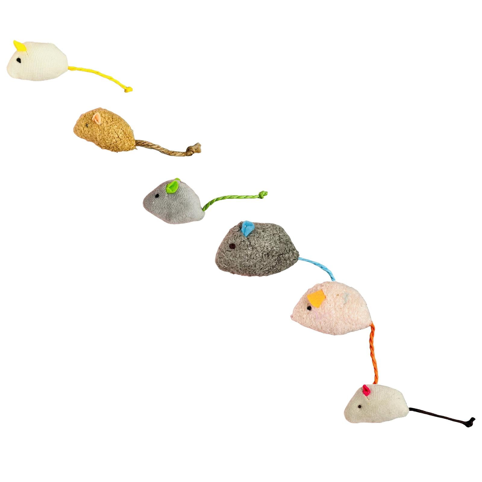 6 Pack Toy Mice for Cats Plush Mice Toys for Indoor Cats Interactive ...