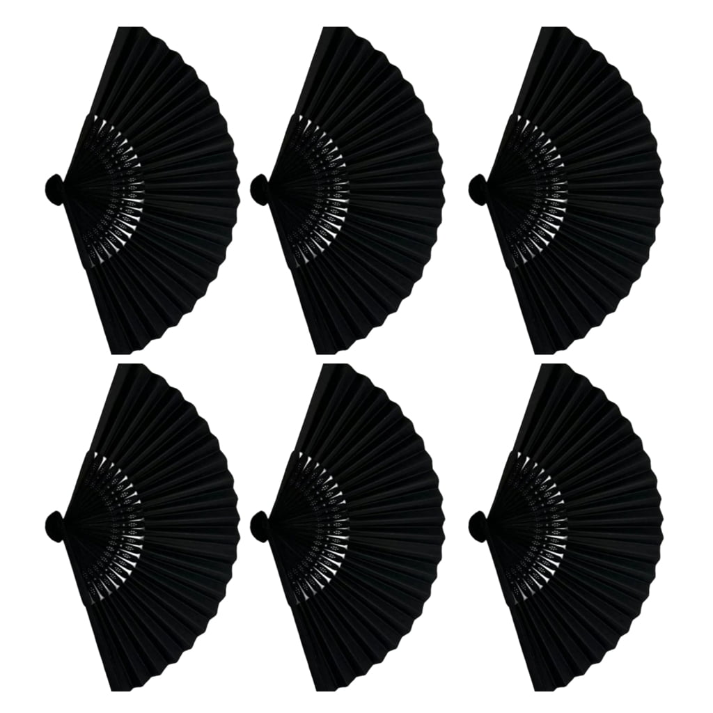 6 Pack Traditional Folding Hand Fans for Customizable Art Craft ...