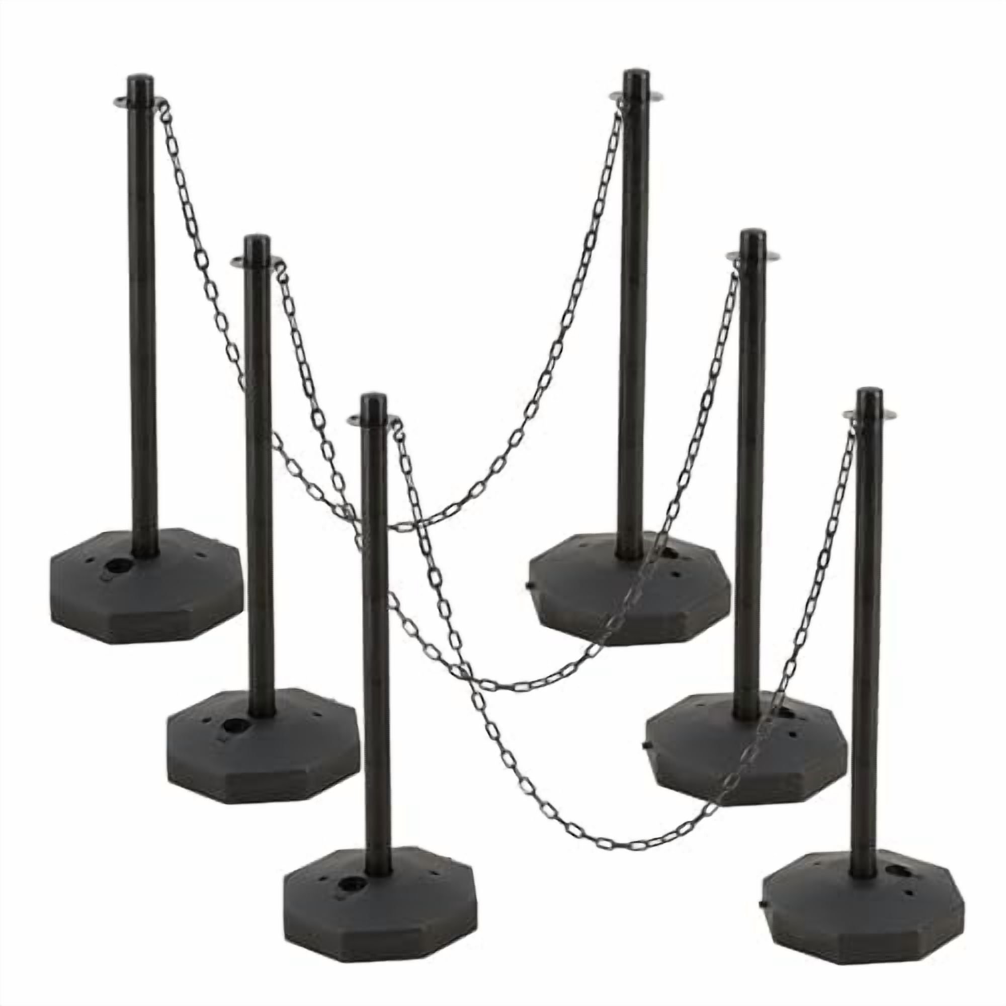 6 Pack Traffic Barricade Delineator Post with Fillable Base, Crowd ...