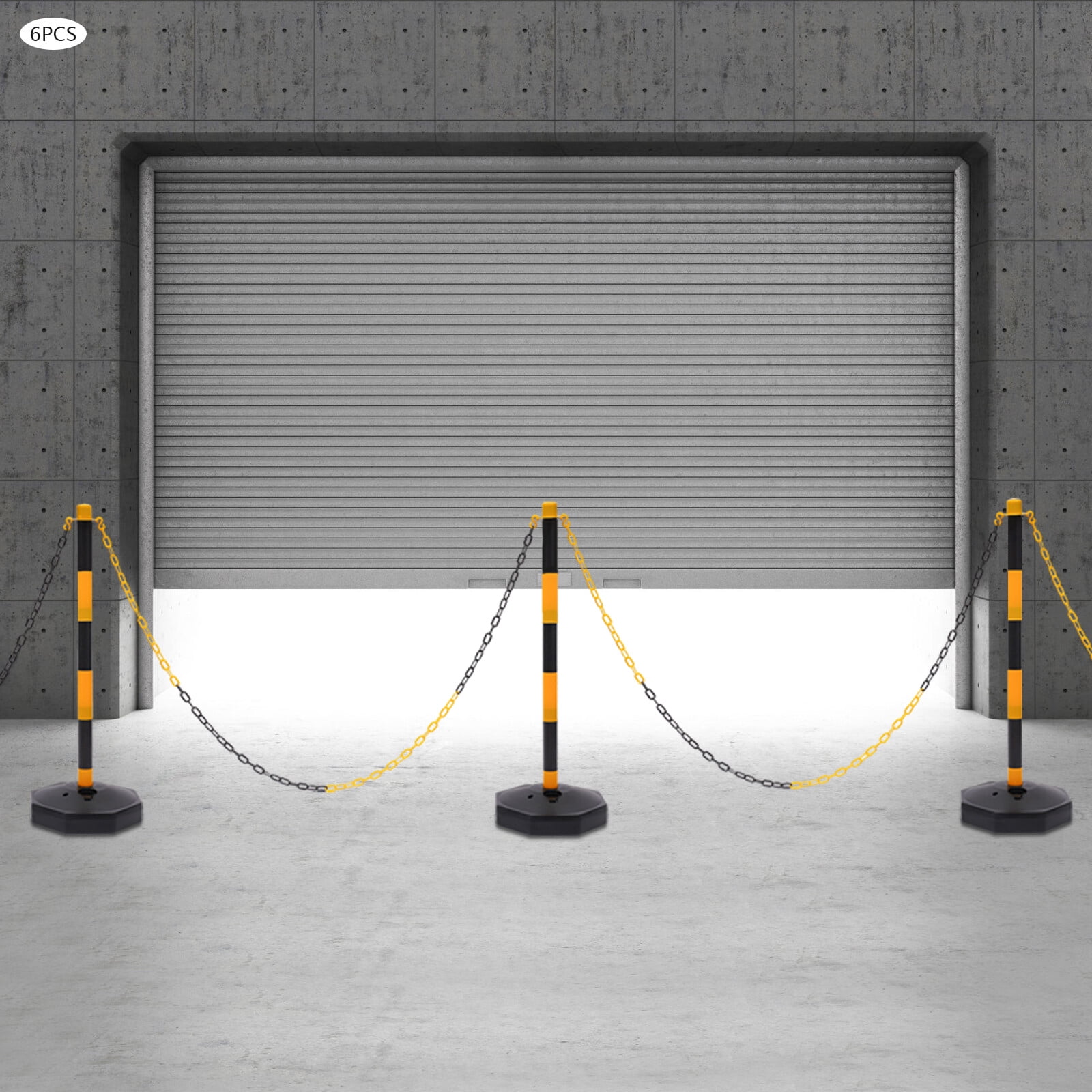 6 Pack Traffic Cones Adjustable Delineator Post with Fillable Base ...