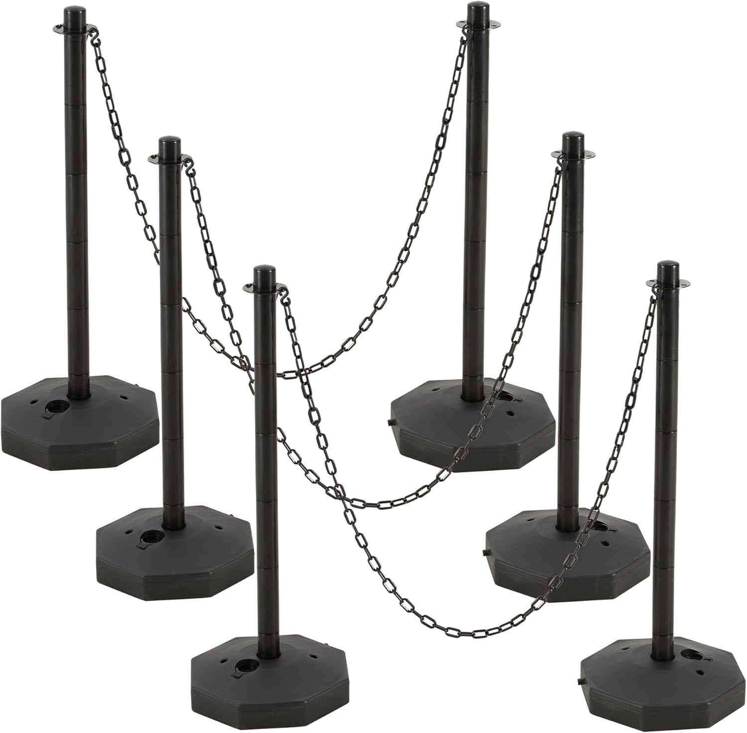 6 Pack Traffic Delineator Post Cones, Plastic Stanchion Post Set with ...