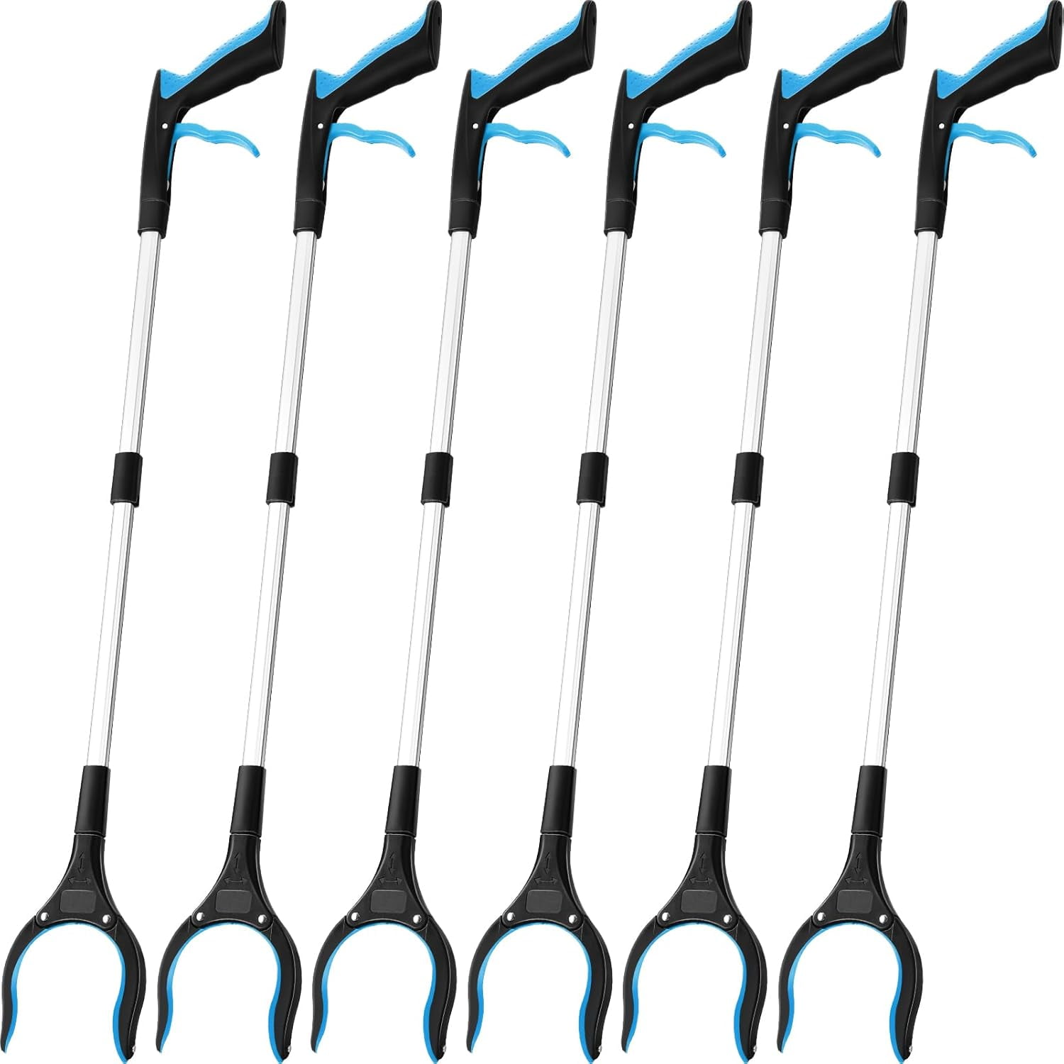 6 Pack Trash Grabber Reacher Tool for Elderly, 32" Foldable Trash Picker Upper Grabber Long ...