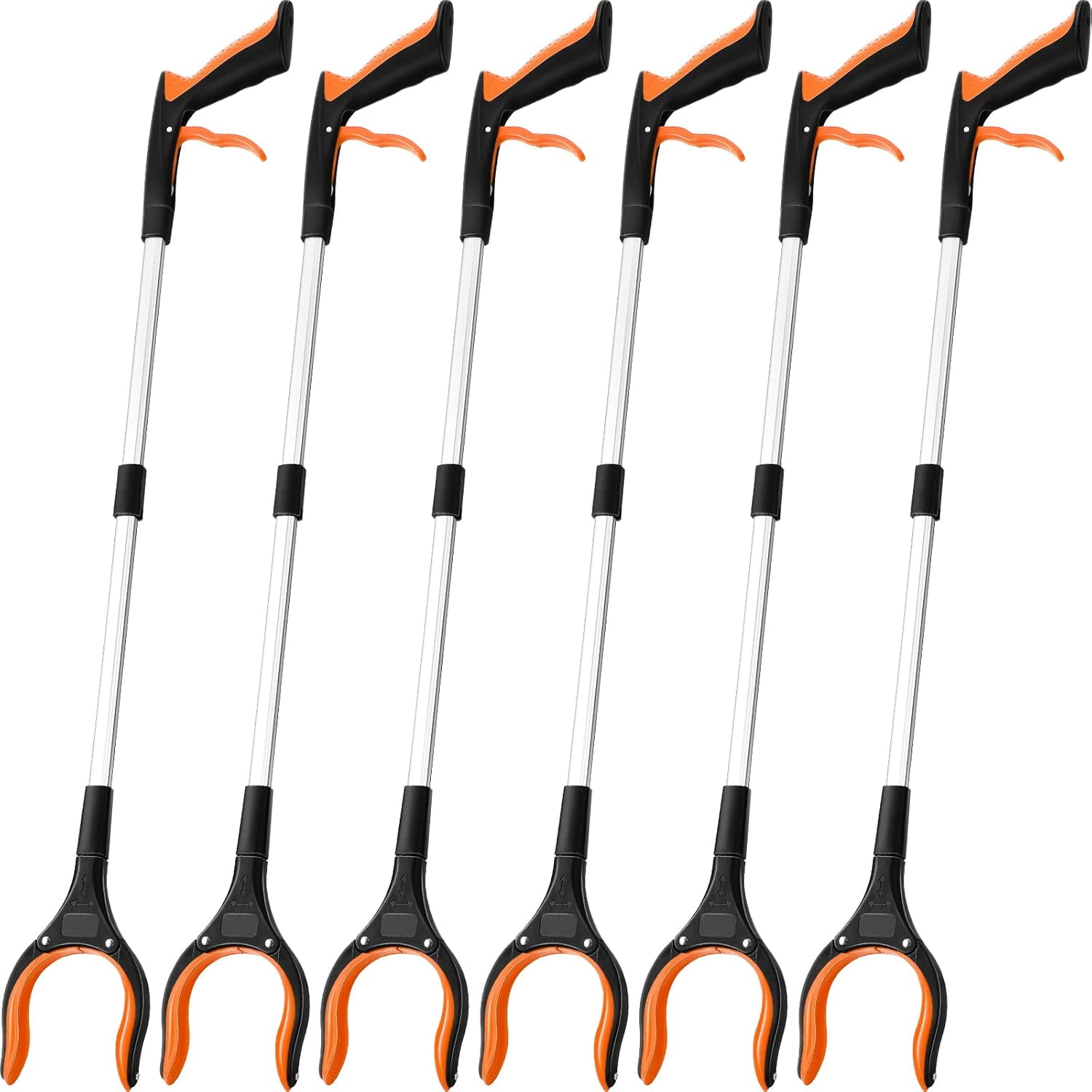 6 Pack Trash Grabber Reacher Tool for Elderly, 32" Foldable Trash ...