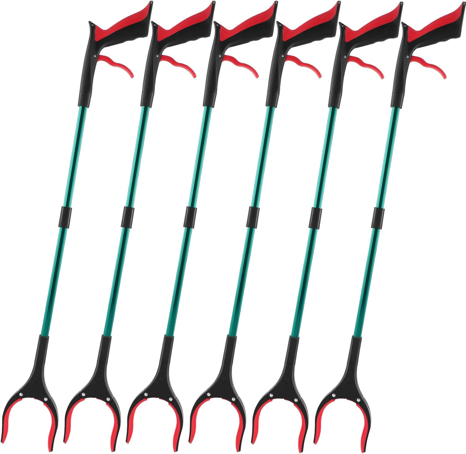 6 Pack Trash Grabber Reacher Tool for Elderly, 32" Foldable Trash ...