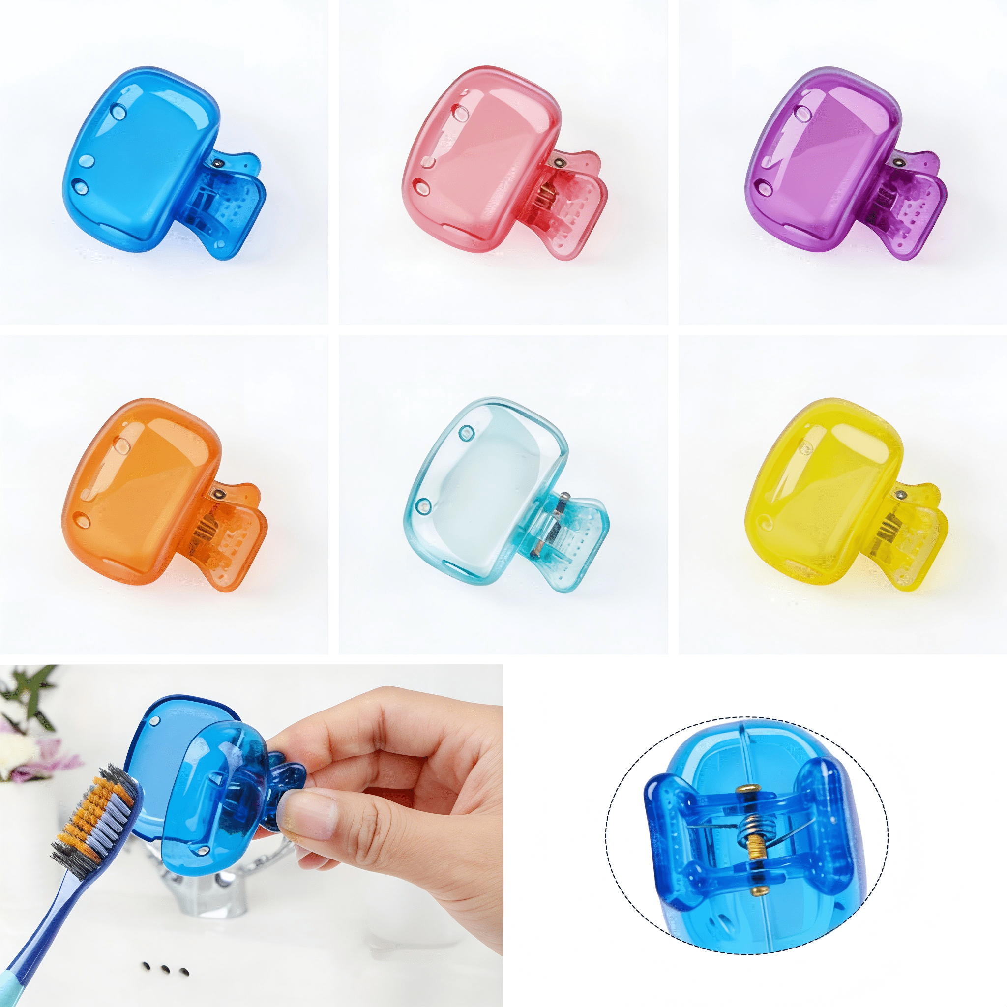 6 Pack Travel Toothbrush Head Covers - Portable Protector Caps for ...