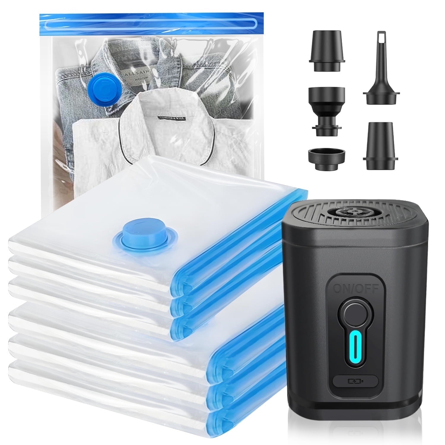 Vacuum Storage Bags for Travel, 6 Pack (3S+3XS) Vacuum Seal Bags with ...