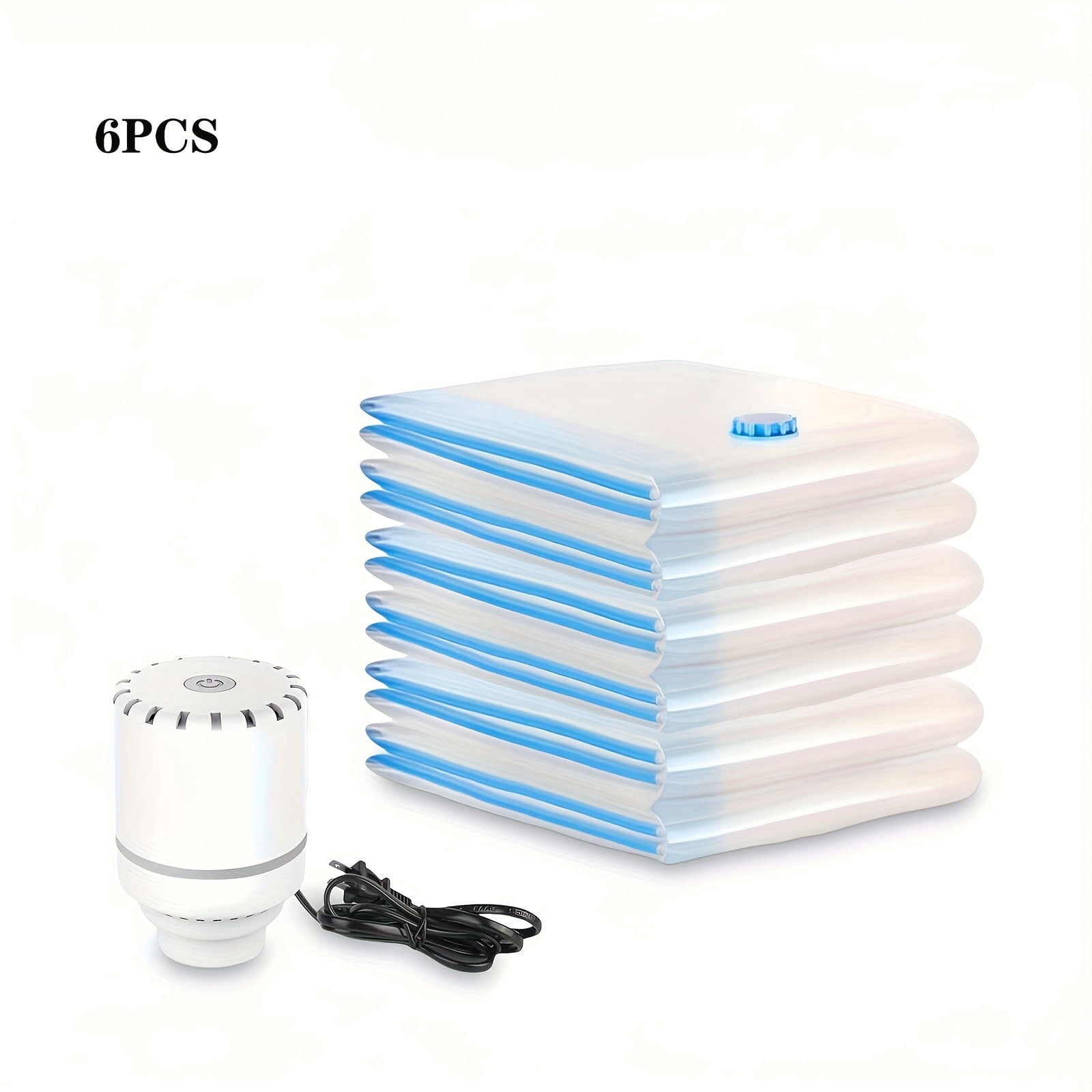 6 Pack Travel Vacuum Storage Bags With Electric Pump, Vacuum Seal Bags ...