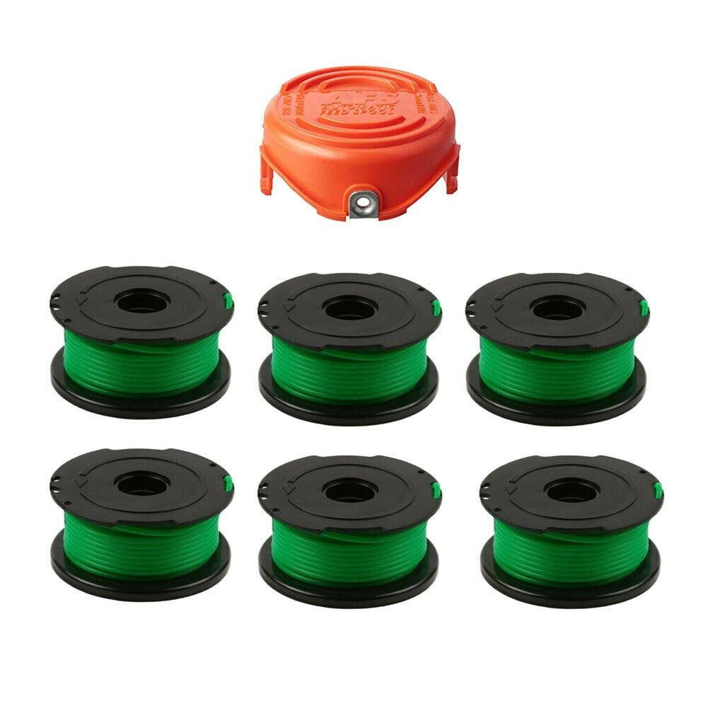 6 Pack Trimmer Spool Line + Cap for Compatible Models GL7033 GL8033 ...
