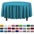 6-Pack Turquoise 84in Round Plastic Tablecloths - Premium Party Table ...