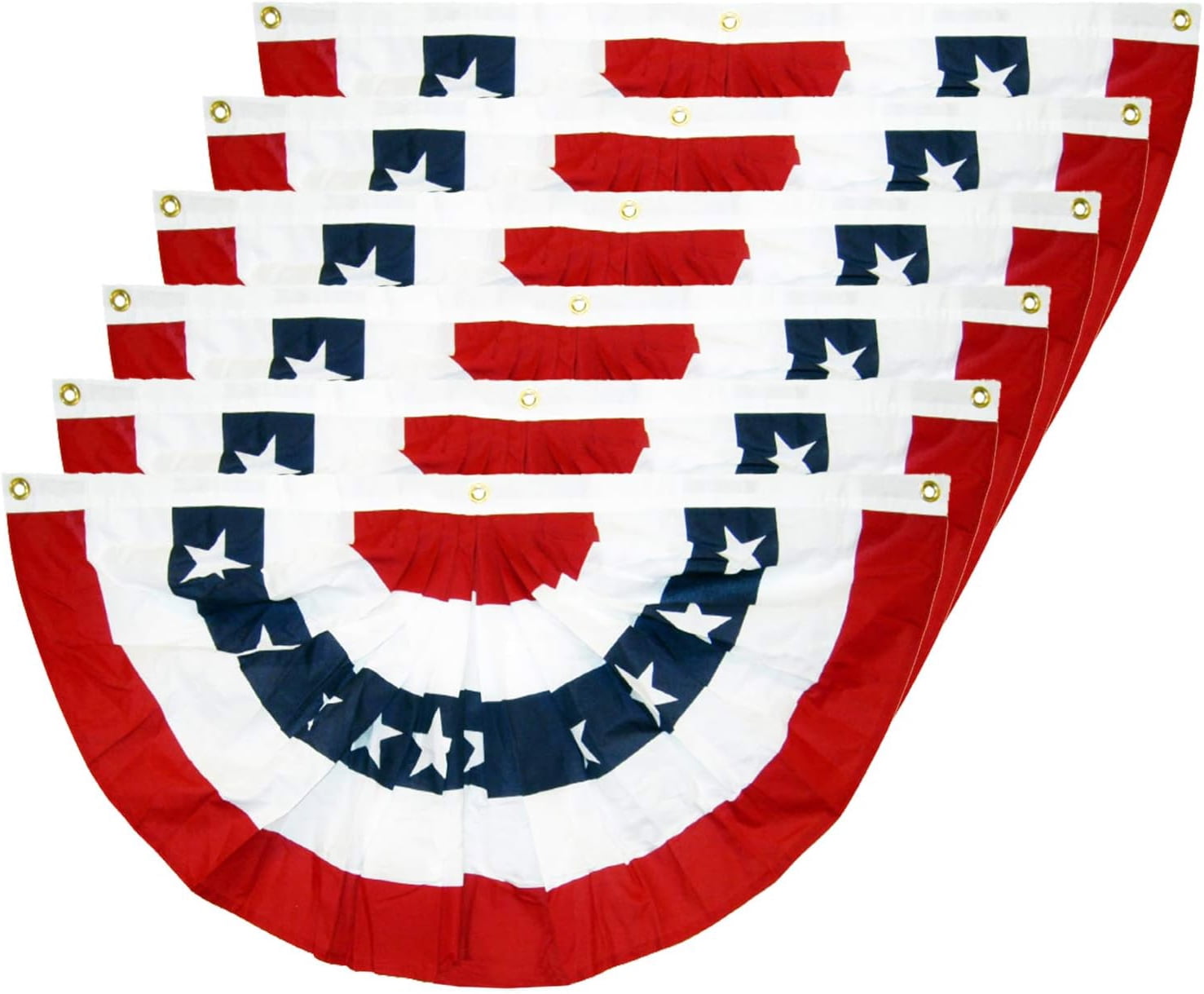 iTi Direct 6 Pack American Pleated Fan Flag 1.5x3 Feet for Patriotic ...