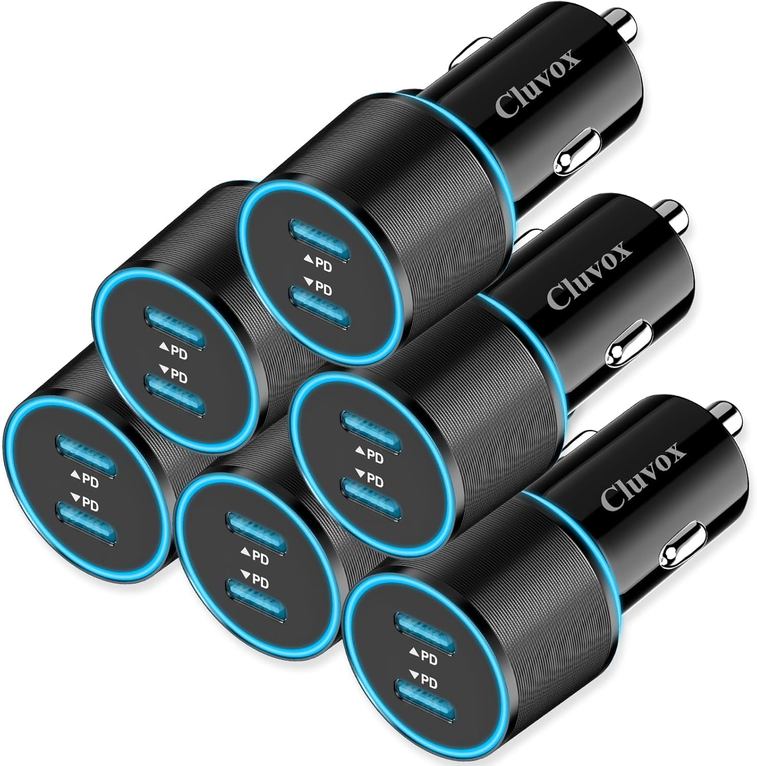6 Pack USB C Car Charger, 40W Fast Charging for iPhone 17/16 Pro Max ...
