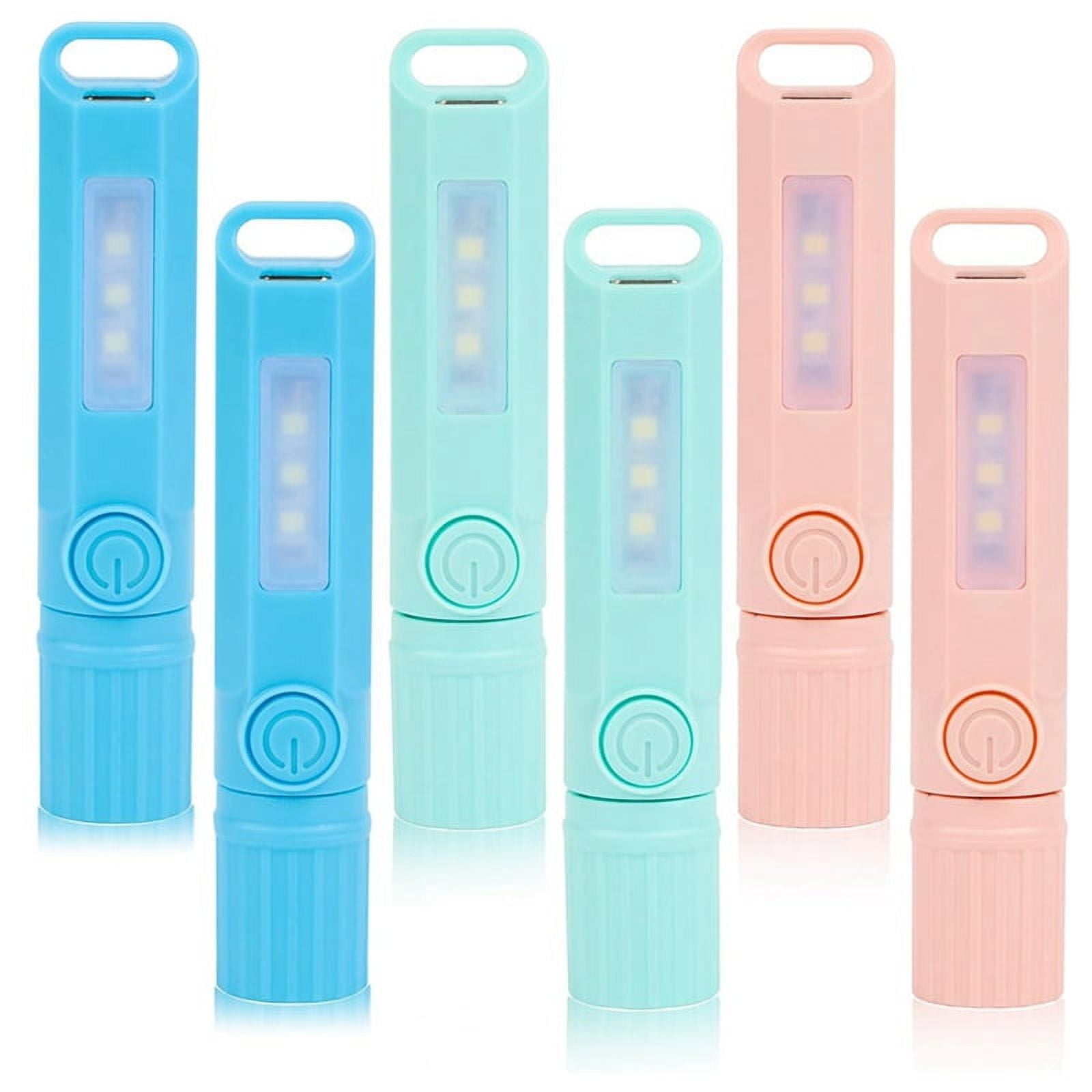 6 Pack USB C Rechargeable Mini Small LED Flashlights, Camping Lantern ...