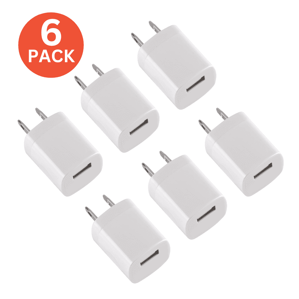 Qixxronics 6-Pack USB Wall Charger Cube with Dual Port Power Plug ...