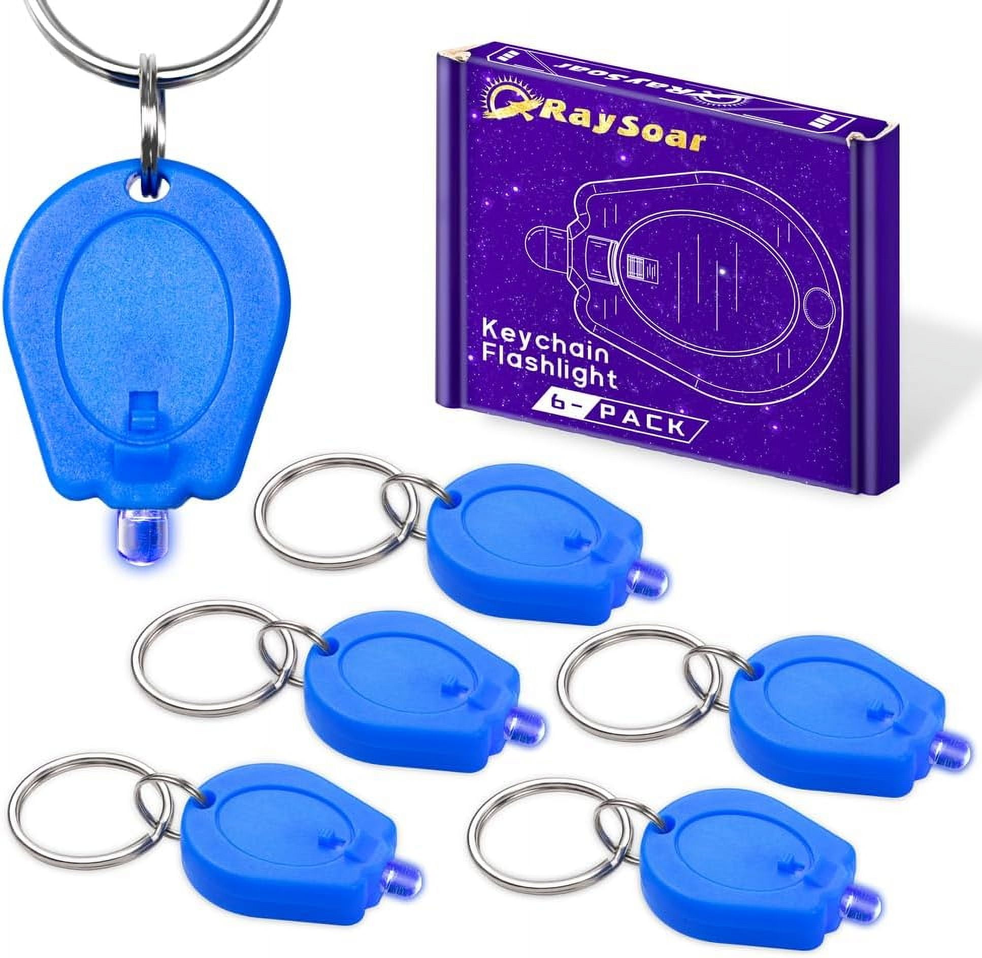 6 Pack Ultra Bright Blue Light Keychain, Mini LED Keychain Flashlight ...