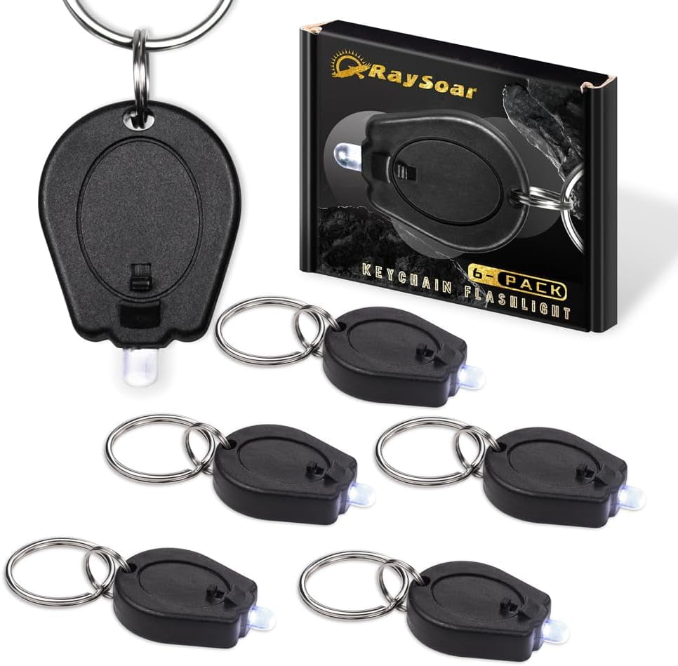 6 Pack Ultra Bright Mini LED Keychain Flashlight, Small Key Ring ...