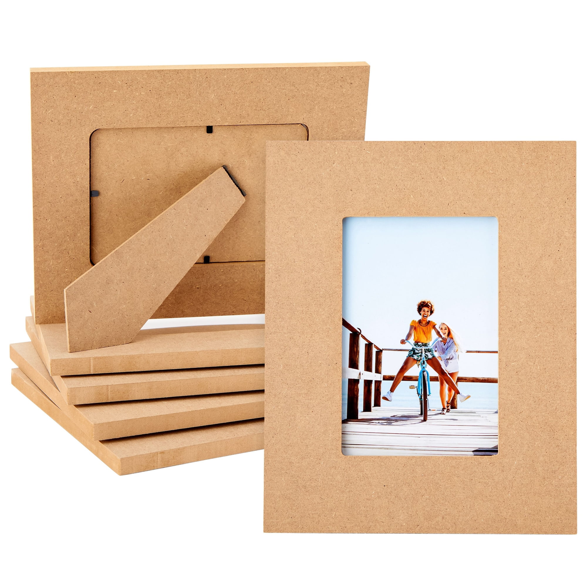 6-Pack Paintable Unfinished Wood Picture Frames, DIY Craft Projects ...