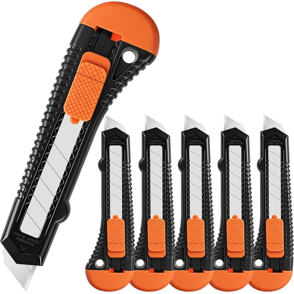 6-Pack Utility Knife Retractable, Retractable Box Cutter for Boxes ...