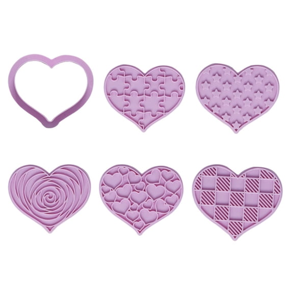 6 Pack Valentine's Day Cookie Cutter Set Cookie Dessert Fondant Biscuit ...