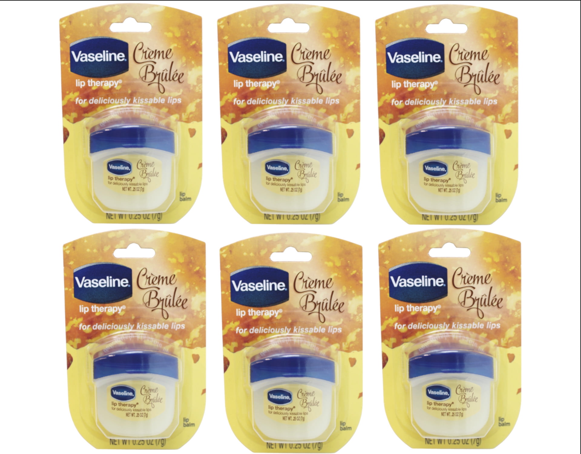 Vaseline Lip Therapy Creme Brulee, Healing Protective Balm, 6 Pack, 0 ...