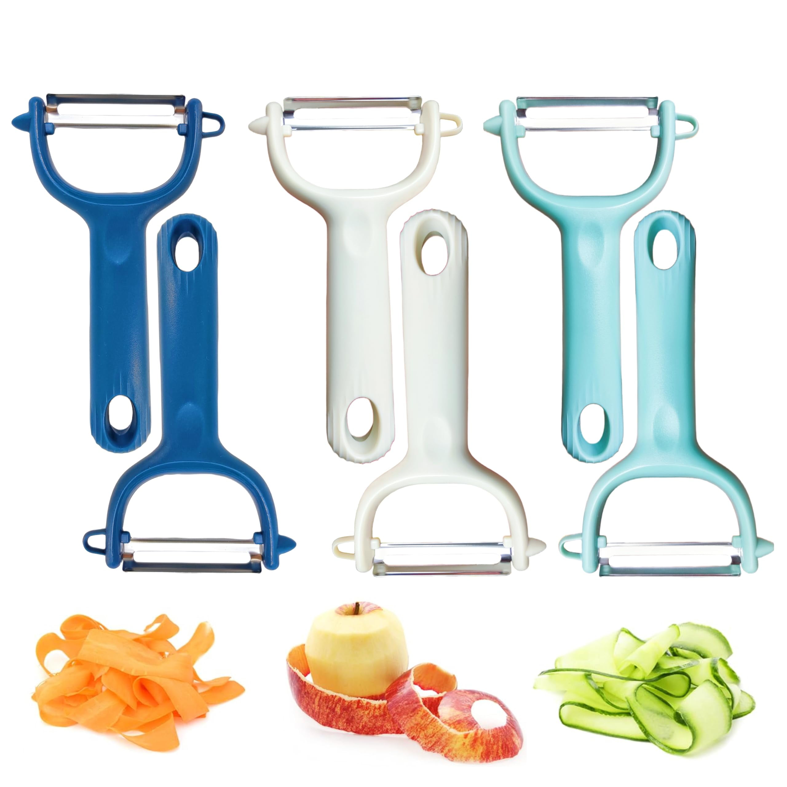 6-Pack Vegetable Peelers for Kitchen,Stainless Steel Apple Peeler Set for Veggie Carrot Fruit ...