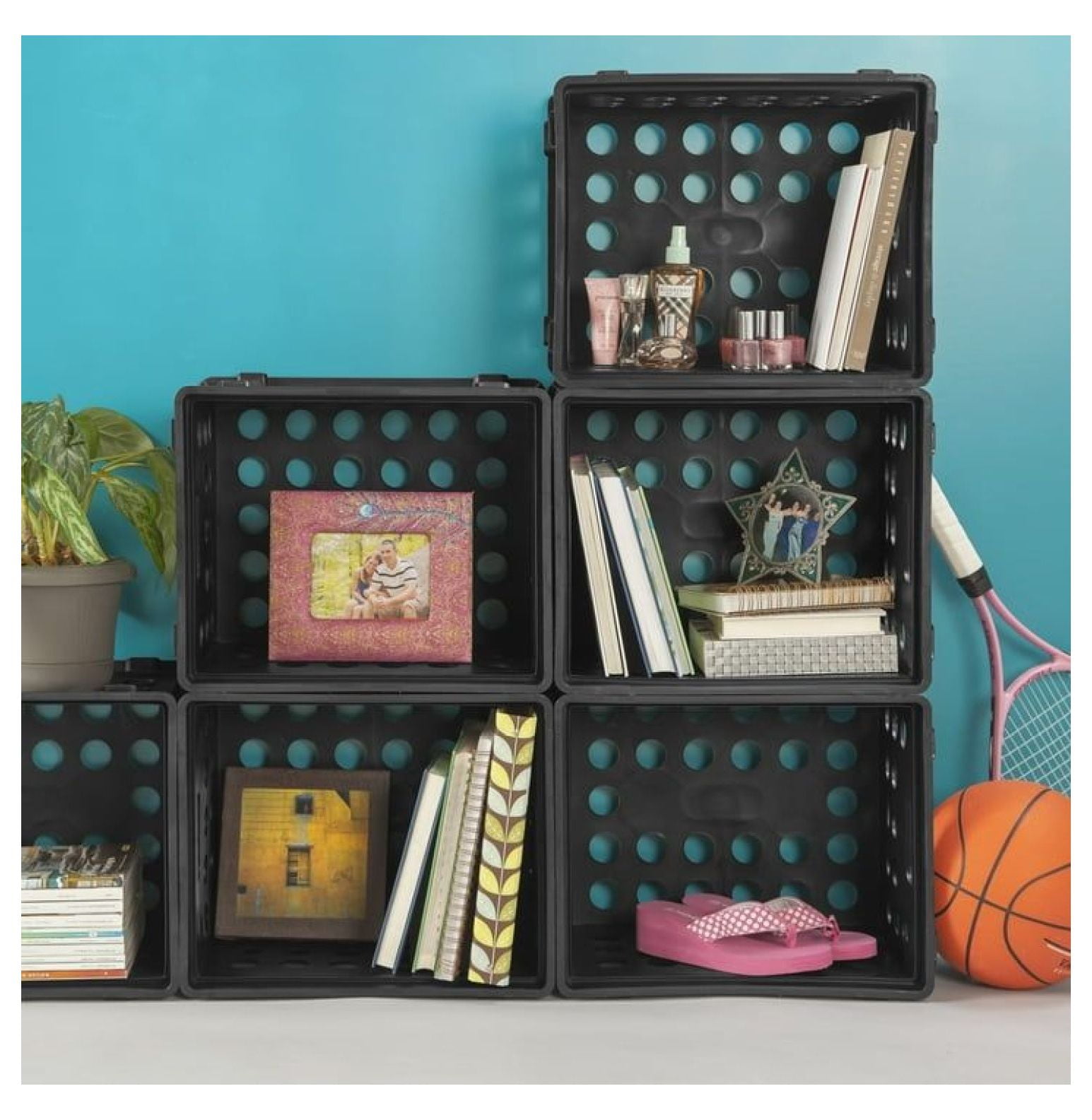 6 Pack Versatile Plastic Bin, Letter or Legal-Sized File Storage, Black ...