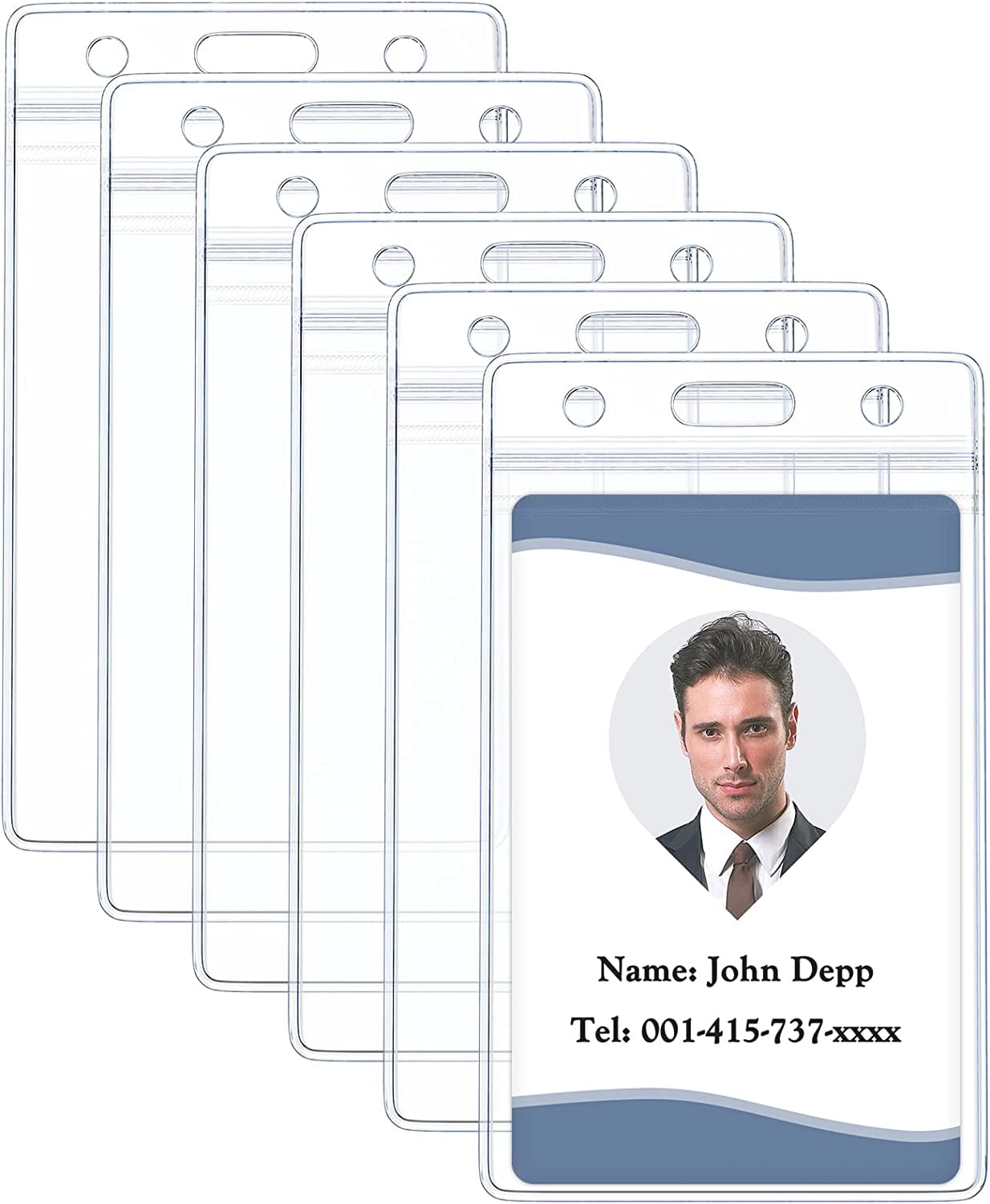 Zoizocp Durable Badge & ID Holders, PVC White, 0.63 oz, 6-Pieces ...