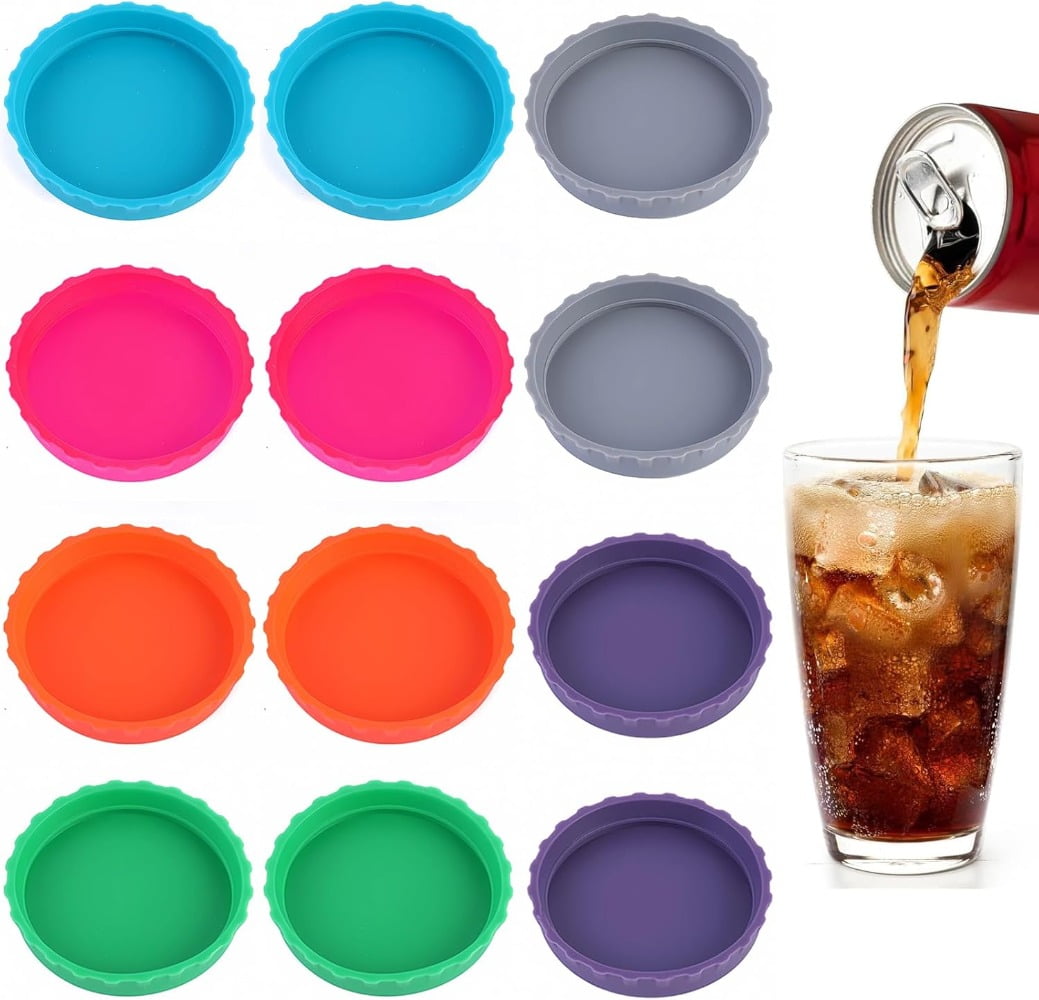 6-Pack Vibrant Silicone Soda Can Lids Set! BPA-Free Reusable Can Covers ...